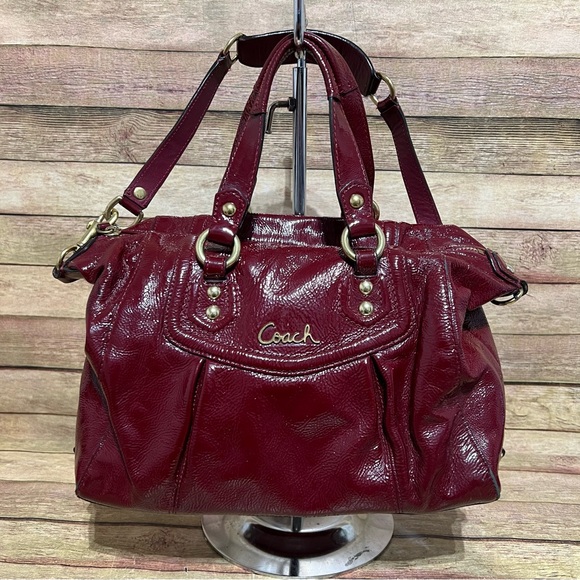 Coach | Bags | Coach Maroon Patent Leather Shoulder Bag | Poshmark
